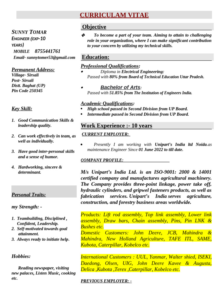 Updated CV Sunny 30.1.2025 | PDF