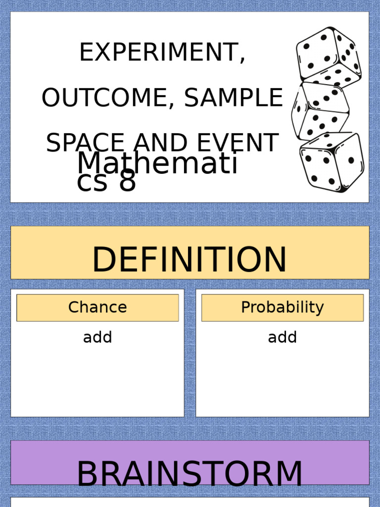 Chance and Probability Mathematics Presentation in Purple Yellow Dice ...