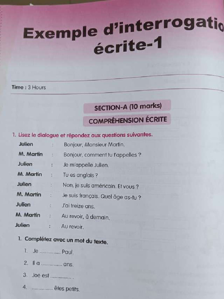 French Basics Assessment Test | PDF