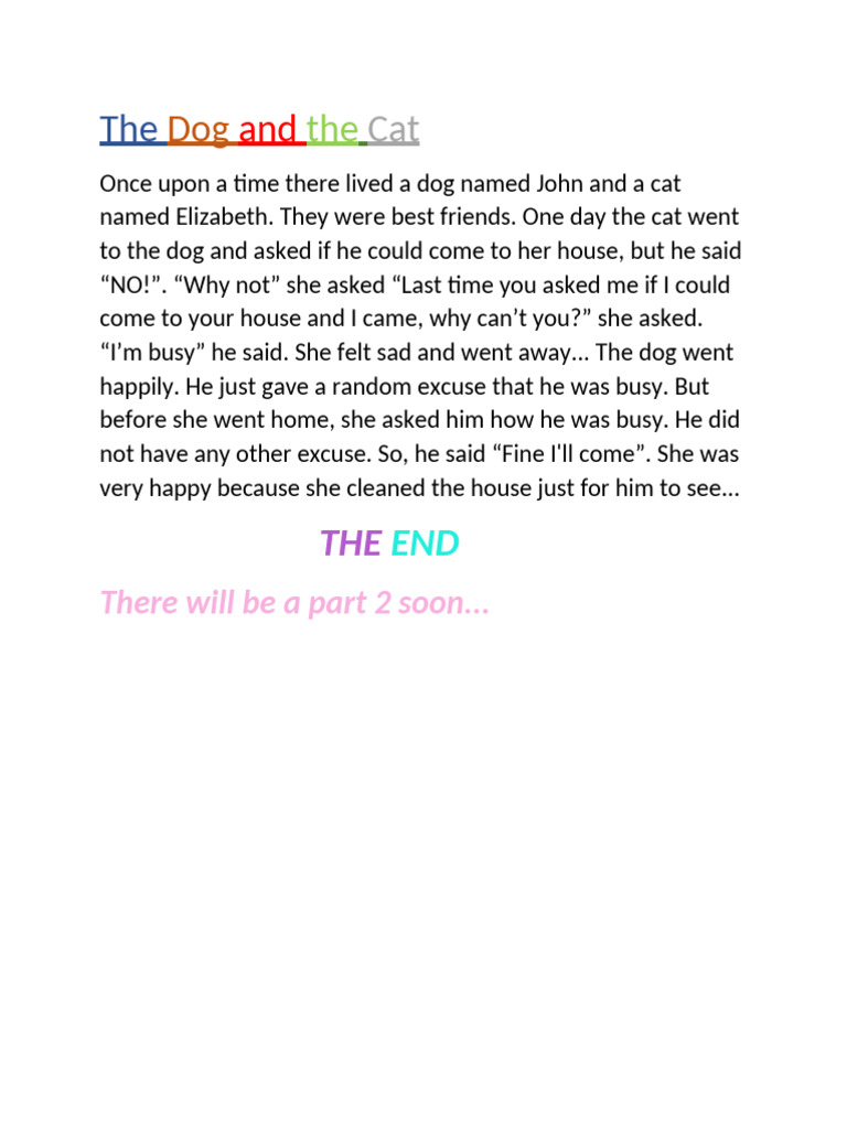 The Dog and The Cat | PDF