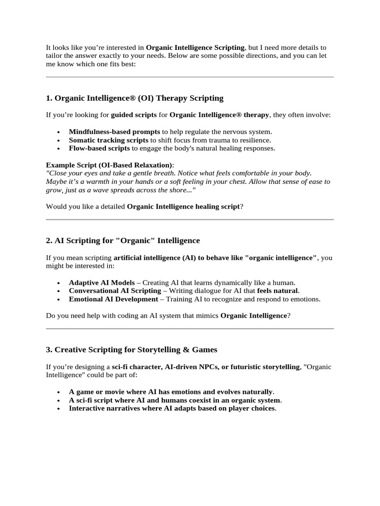 Anic Intelligence - Scripting | PDF