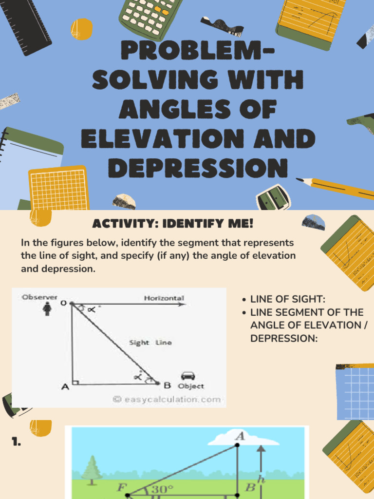 2.solving With Angles of Elevation and Depression | PDF | Angle | Line ...