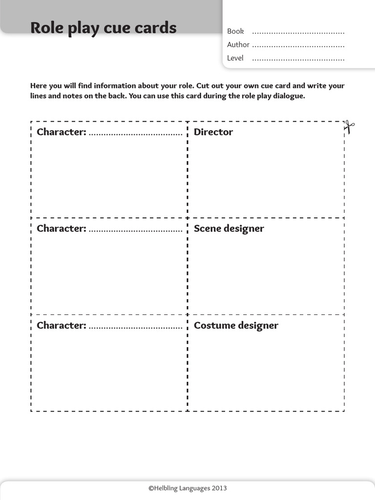 Role Play Cue Cards | PDF
