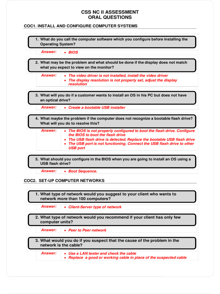 Oral Interview Css Ncii Reviewer Compress | PDF | Booting | Bios