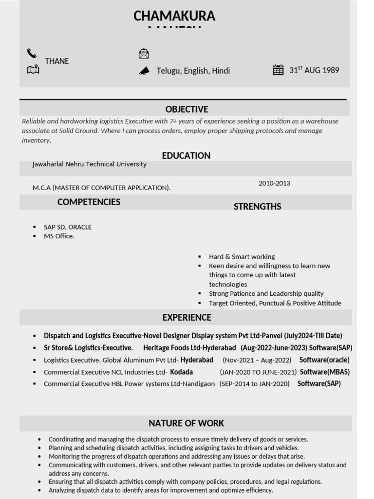 Chamakura Mahesh # Sankalp | PDF | Logistics | Business