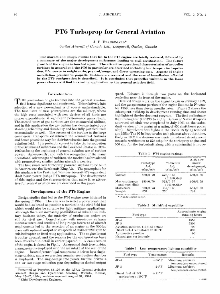 PT6 Turboprop Engine Overview | PDF | Gas Turbine | Engines