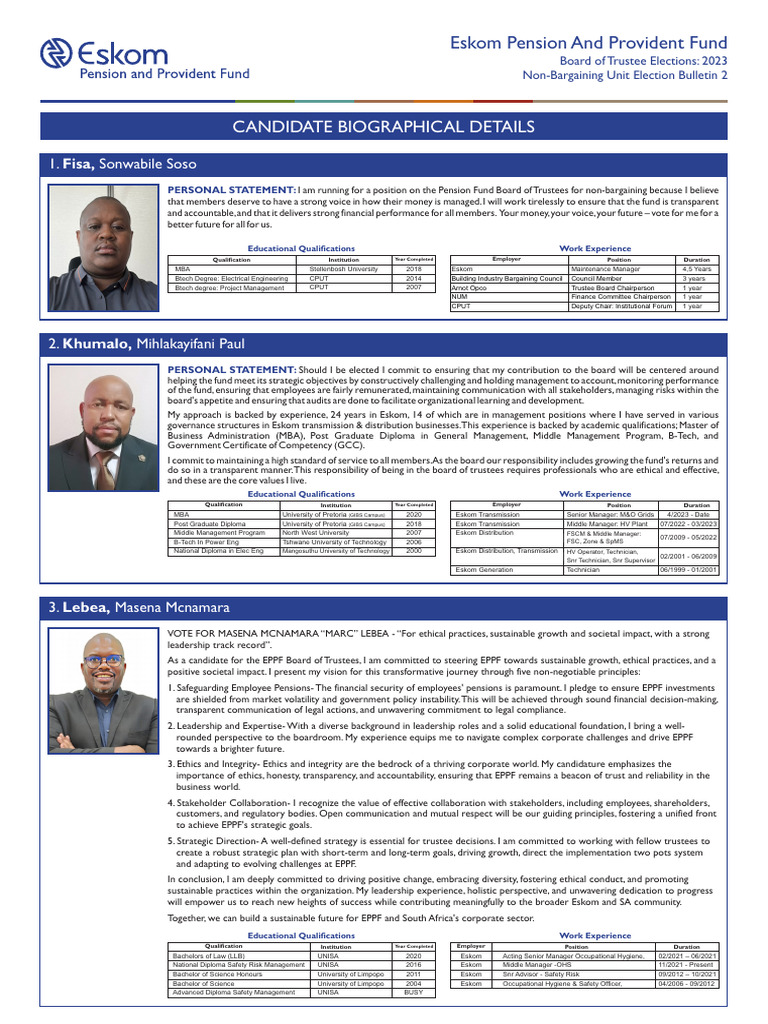 Eskom - Non_bargaining Unit Final Booklet_28 Nov | PDF | Board Of ...