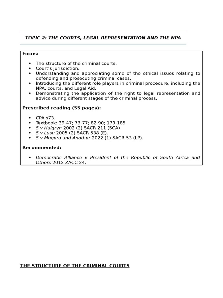 Criminal Procedure Topic 2 | PDF | Prosecutor | Jurisdiction