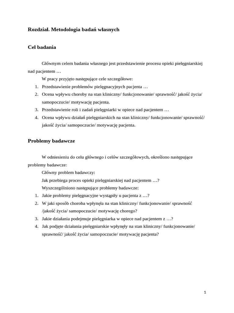 Metodologia Przyklad | PDF