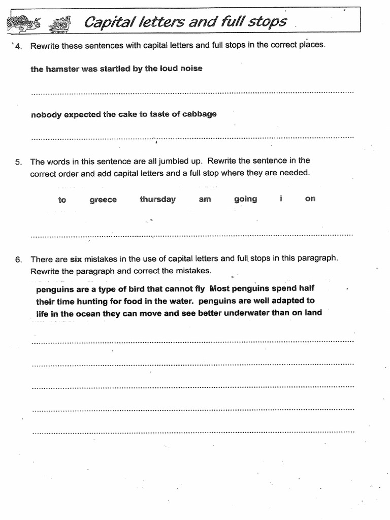 Capital Letters and Full Stops | PDF