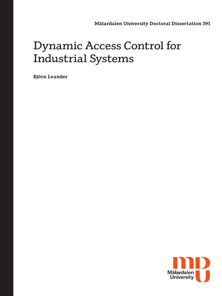 Dynamic Access Control For Industrial Systems | PDF | System | Industrial Revolution
