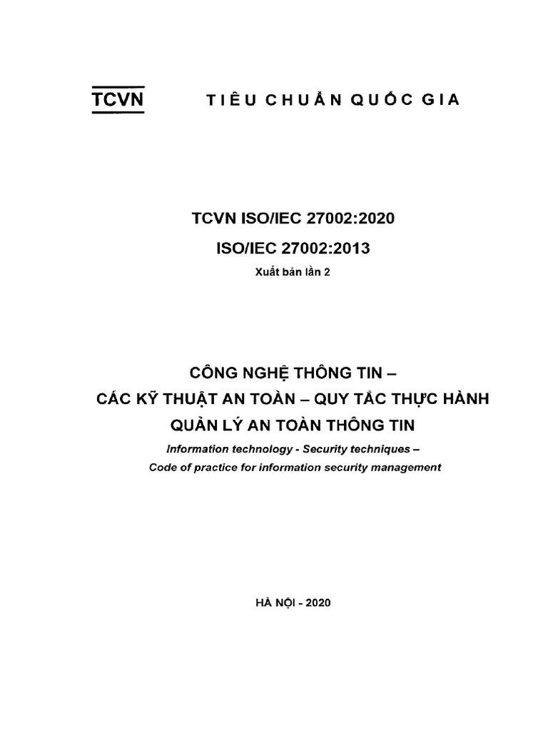 Iso 27002-2020 (TCVN) | PDF