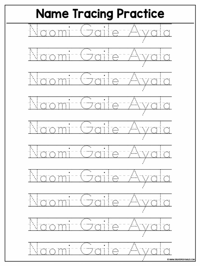 Name - Tracing - Practice 6A56 F05B 0819 | PDF