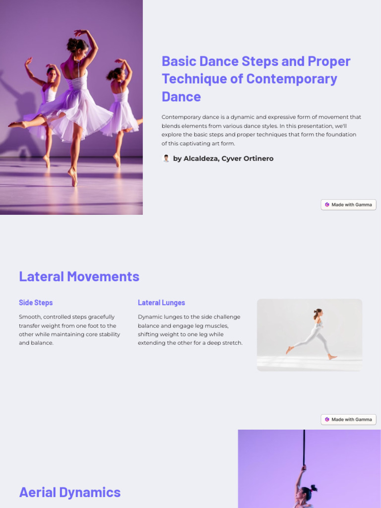 Basic Dance Steps and Proper Technique of Contemporary Dance | PDF