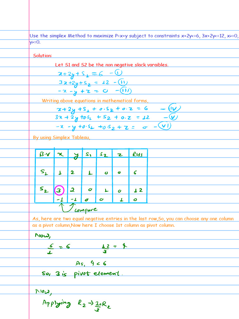 Maximize P Using Simplex Method | PDF
