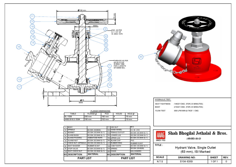 FlowBiz Hydrant Valve Data Sheet GA | PDF | Valve | Mechanical Engineering