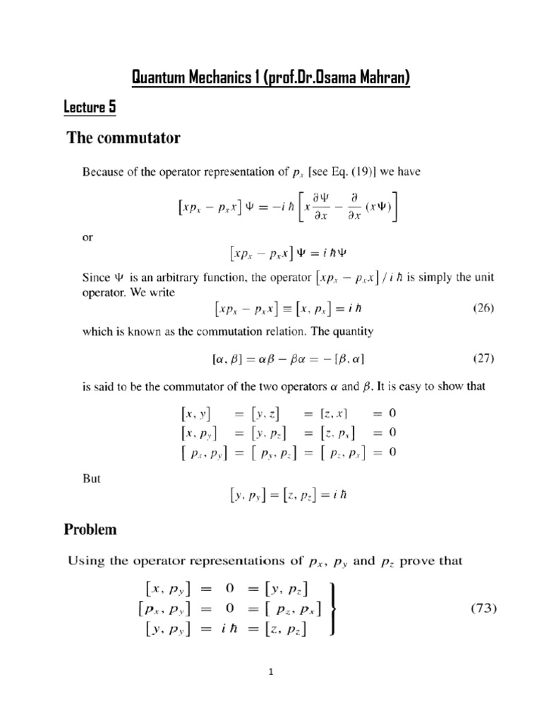 Quantum Mechanics | PDF