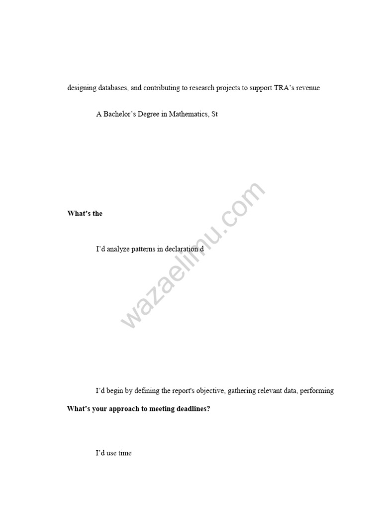 Statistician II Role Overview at TRA | PDF | Statistics | Data