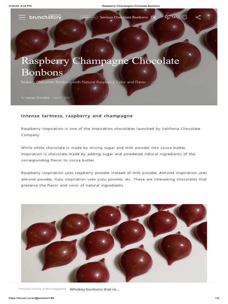 Raspberry Champagne Chocolate Bonbons | PDF | Chocolate | Taste