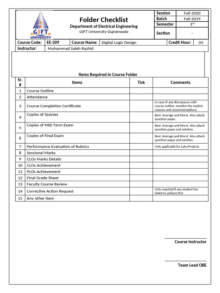 Folder Checklist update 11Nov19 | PDF | Educational Stages ...
