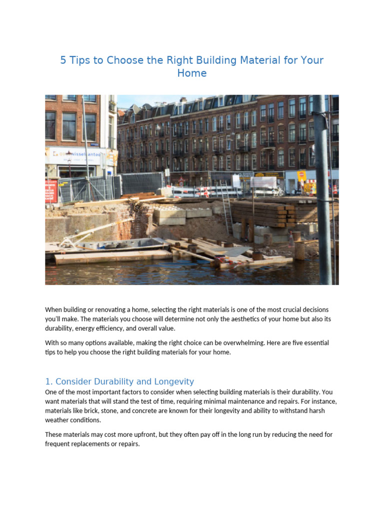 Colton-CEO24-0824-112 - 5 Tips To Choose The Right Building Material ...