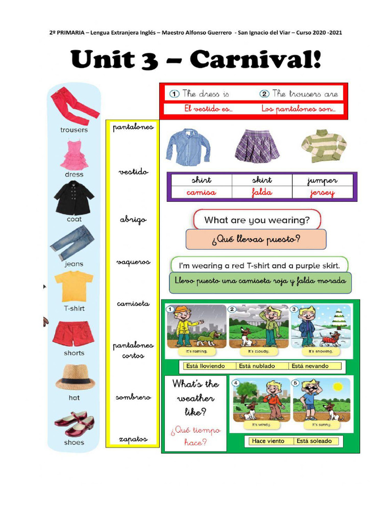 Grammar Unit 3 Carnival | PDF