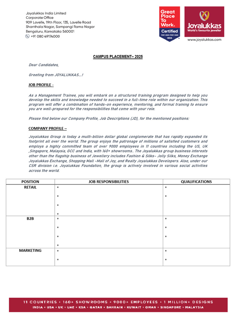 PG Campus Placement Jd. | PDF | Customer Relationship Management ...