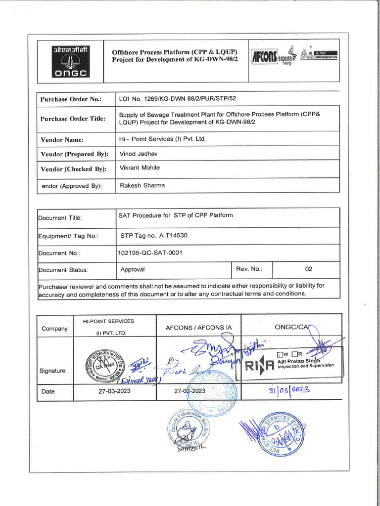 Sat Report For CPP STP | PDF