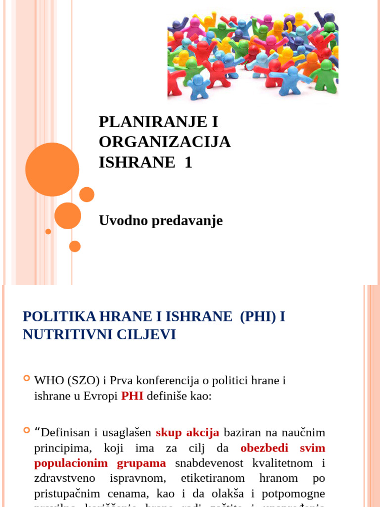 Planiranje I Organizacija Ishrane1 | PDF