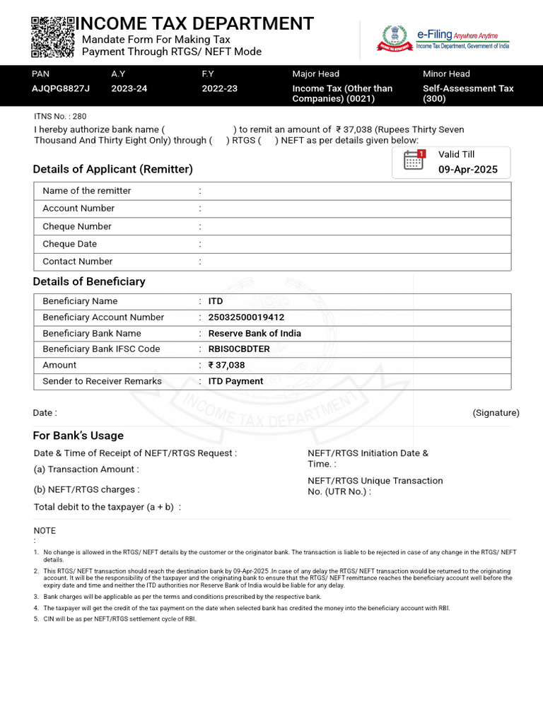 MandateForm | PDF | Government Finances | Payments