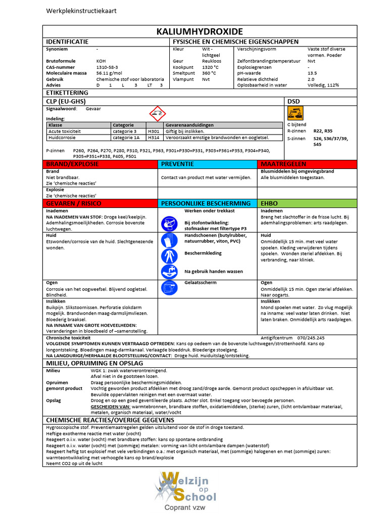 Chemie - Basolimburg.ucll - Be Wik Kaliumhydroxide | PDF
