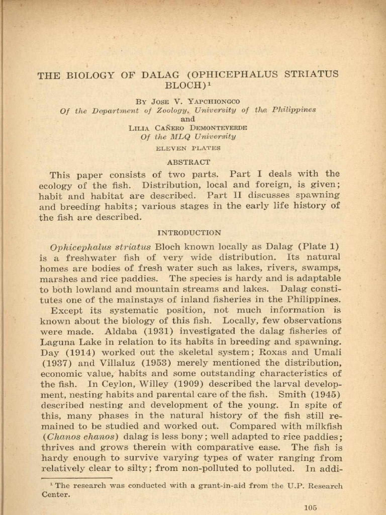The Biology of Dalag | PDF