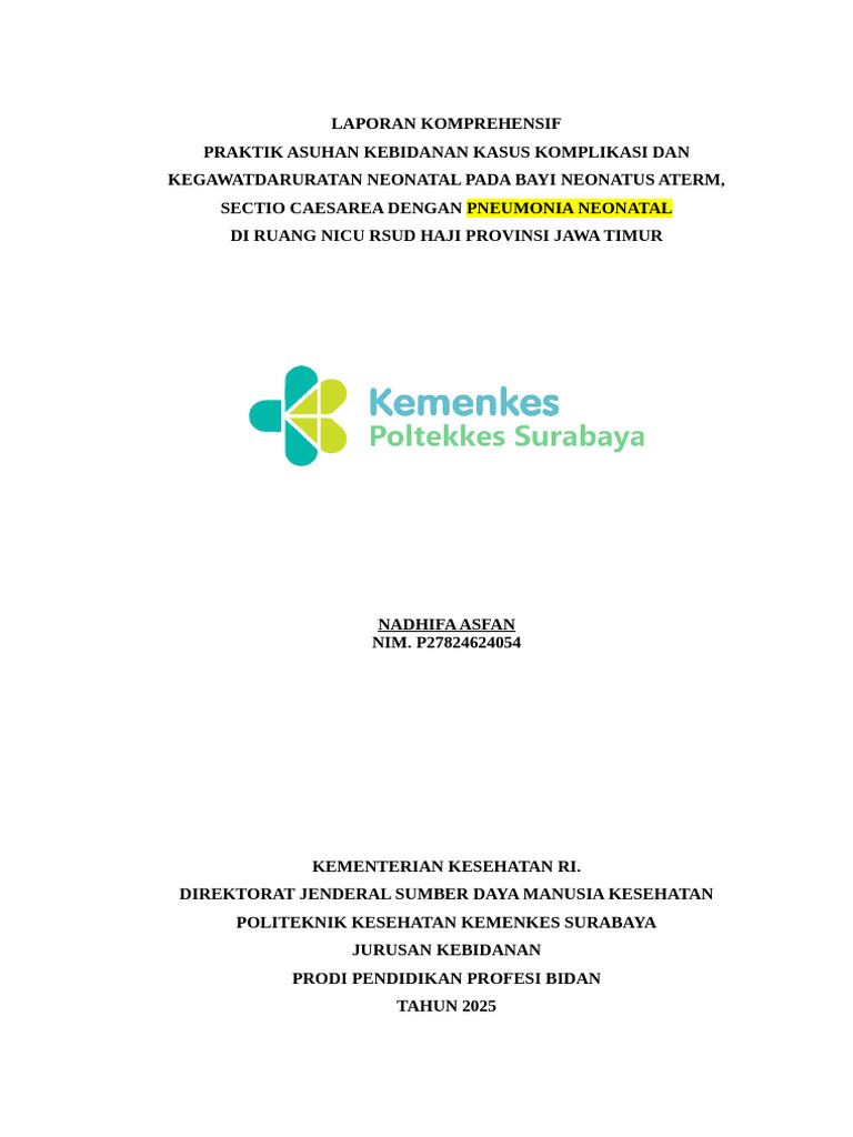 LP Pneumonia Neonatal | PDF