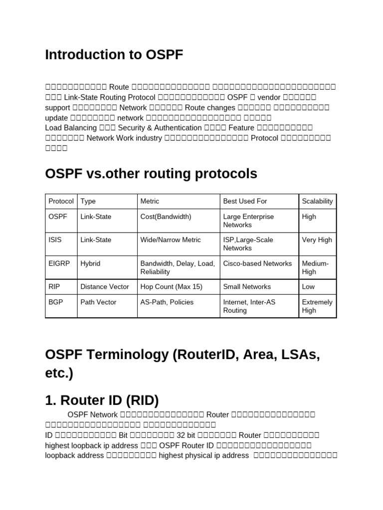 Introduction to OSPF | PDF