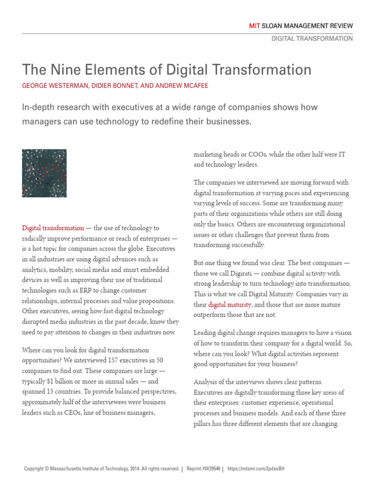 Nine Elements of Digital Transformation | PDF | Sales | Customer Experience