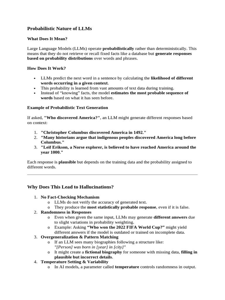 Probabilistic Nature of LLMs | PDF | Applied Mathematics | Cognitive ...