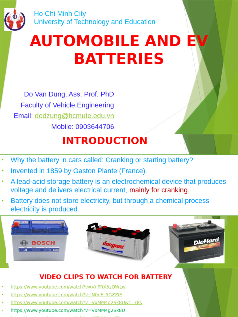 Overview of Automobile and EV Batteries | PDF | Electric Vehicle ...