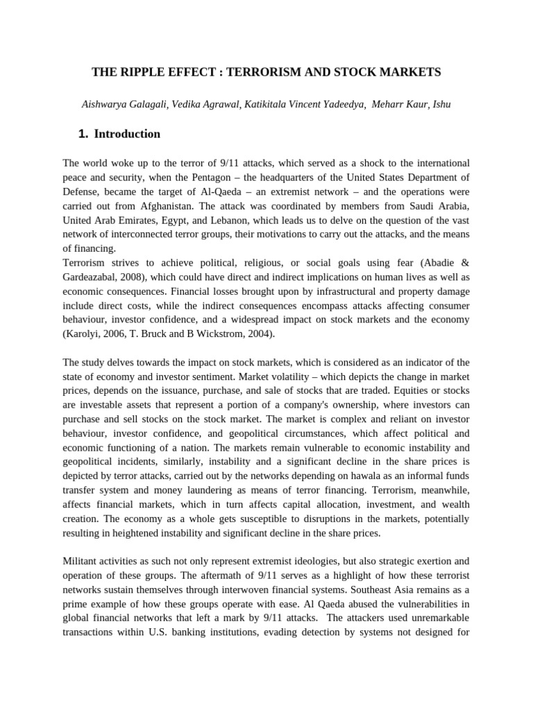 The Ripple Effect- Terrorism and Stock Markets | PDF | Inflation | Dow ...
