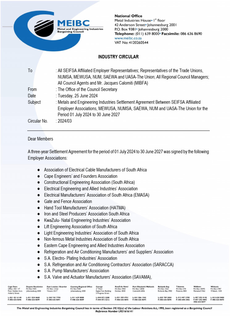 MEIBC Wage Increase Agreement 2024-2027 | PDF | Labor