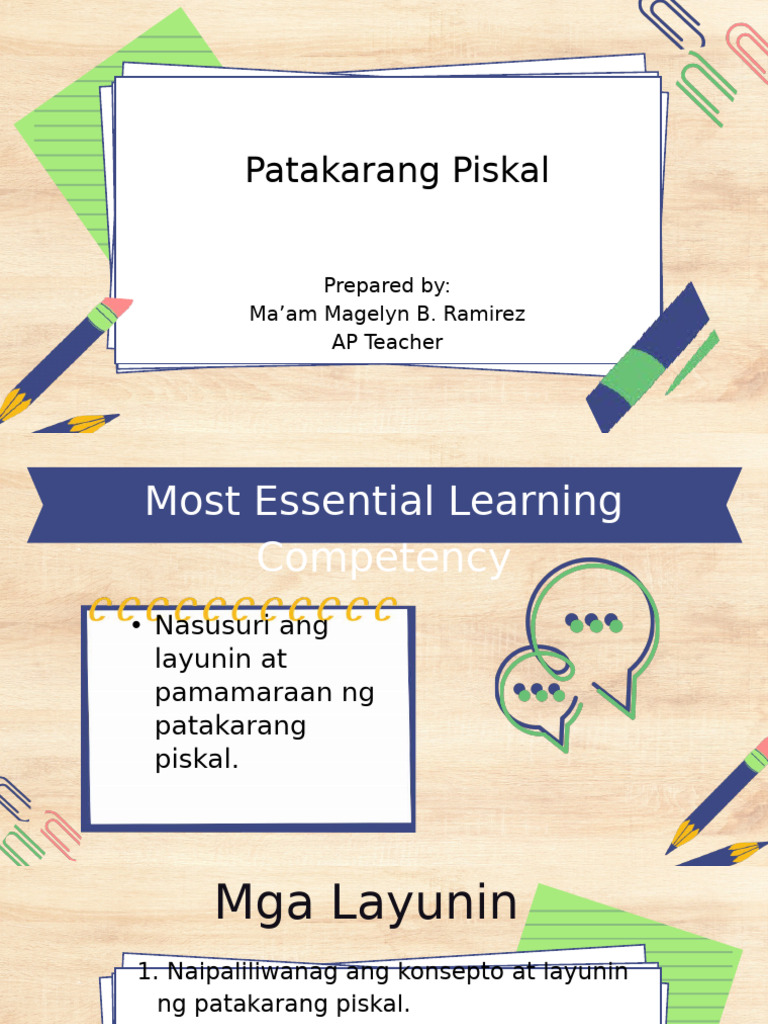 Week-6-PATAKARANG-PISKAL-Q3 | PDF