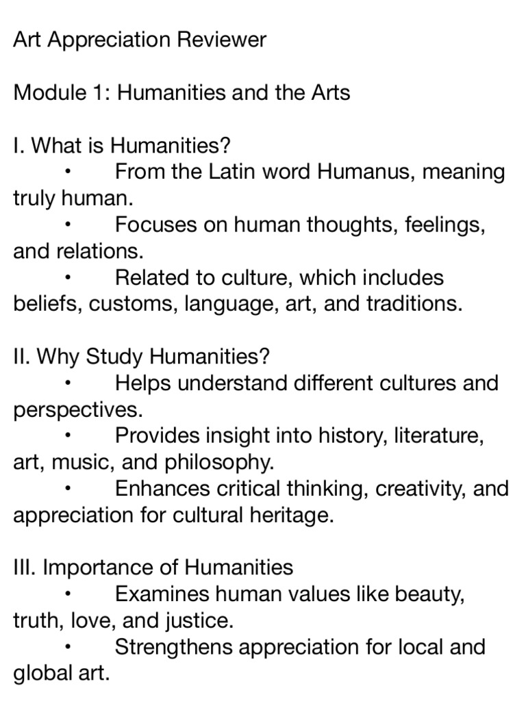 Arts-Appreciation-Reviewer | PDF | The Arts | Humanities