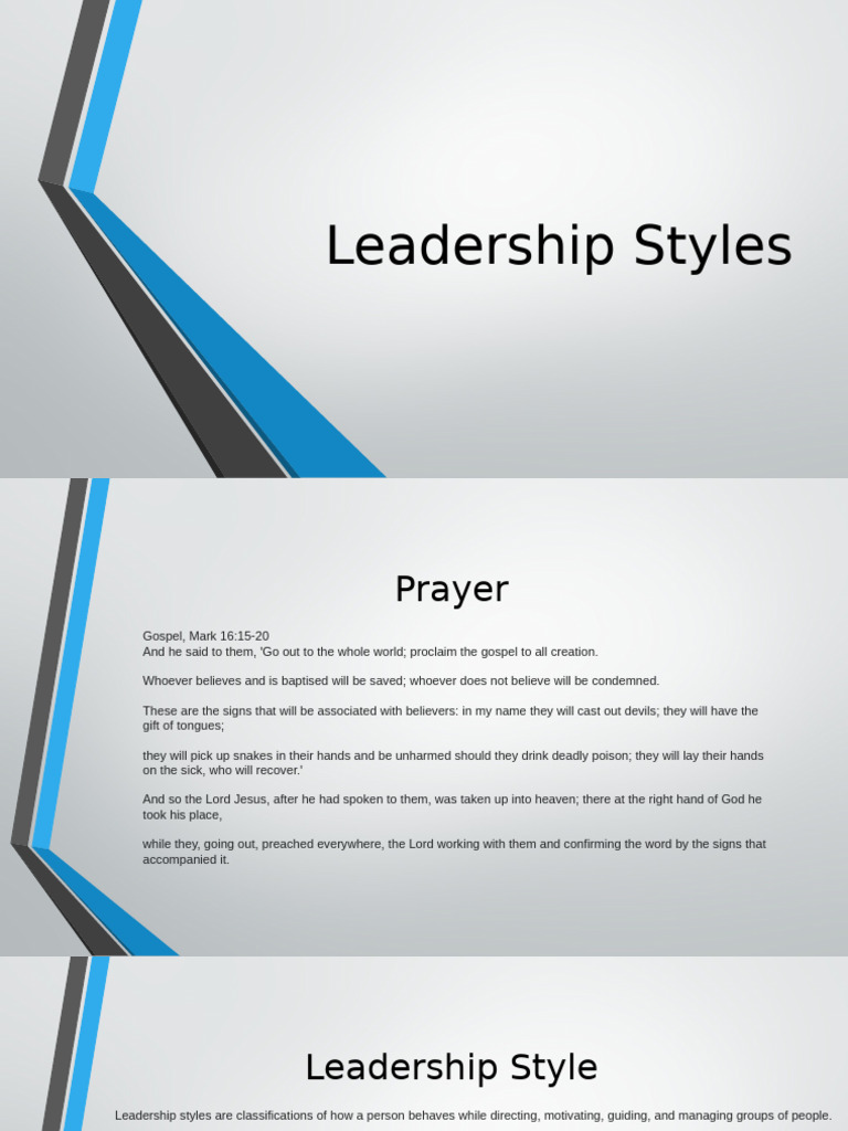 Overview of 5 Leadership Styles | PDF | Leadership | Servant Leadership