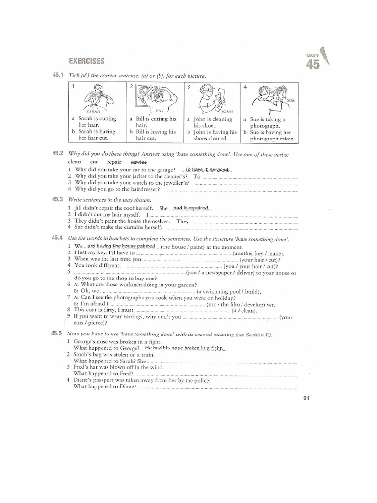 Have Sth Done Exercises | PDF