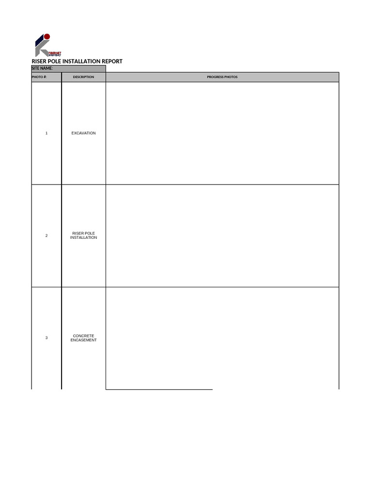 Riser Pole - Progress Billing Picture Format | PDF
