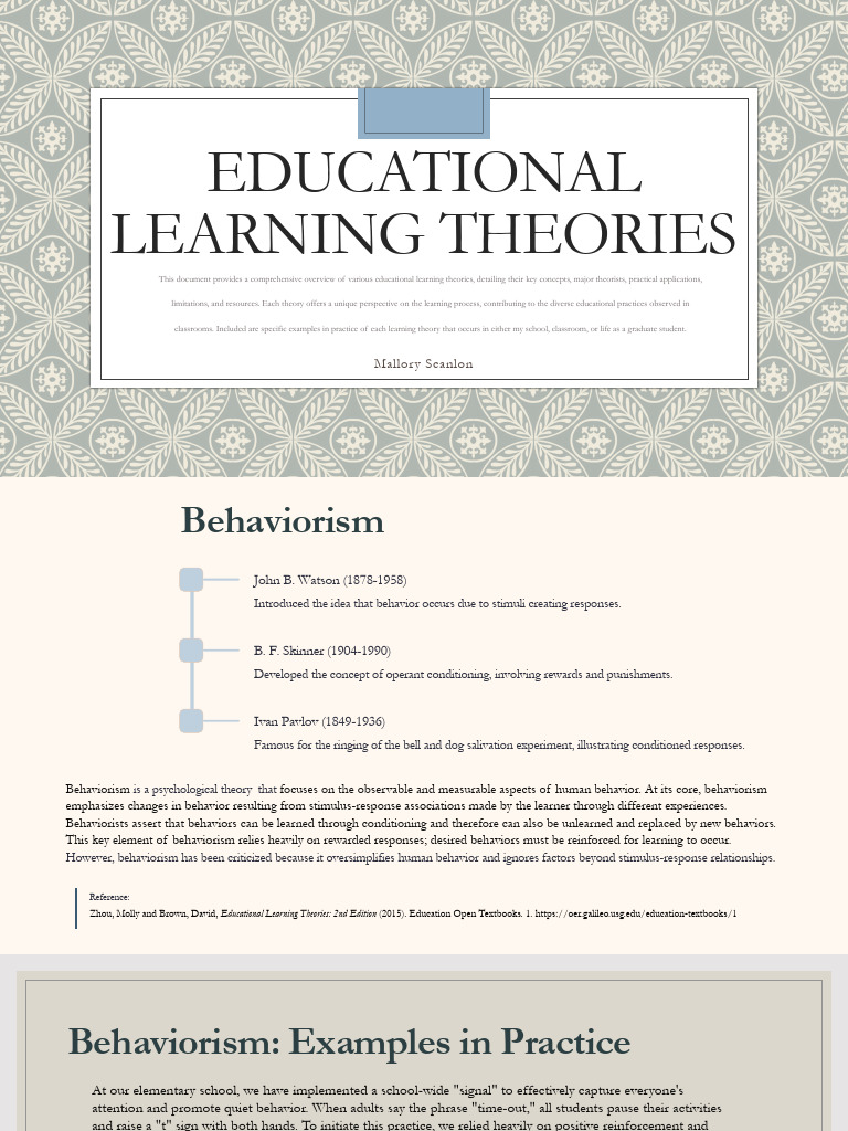 Learning Theories in Practice - Scanlon | PDF | Constructivism (Philosophy Of Education ...