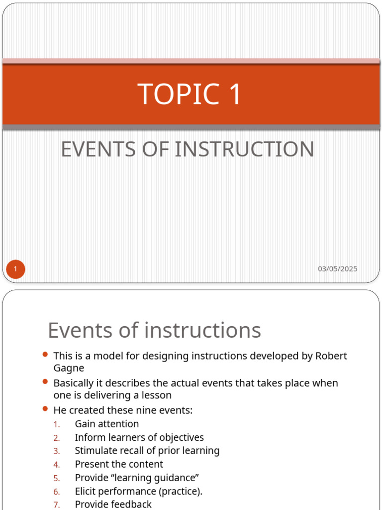 Gagne's Nine Events of Instruction | PDF | Learning | Constructivism ...