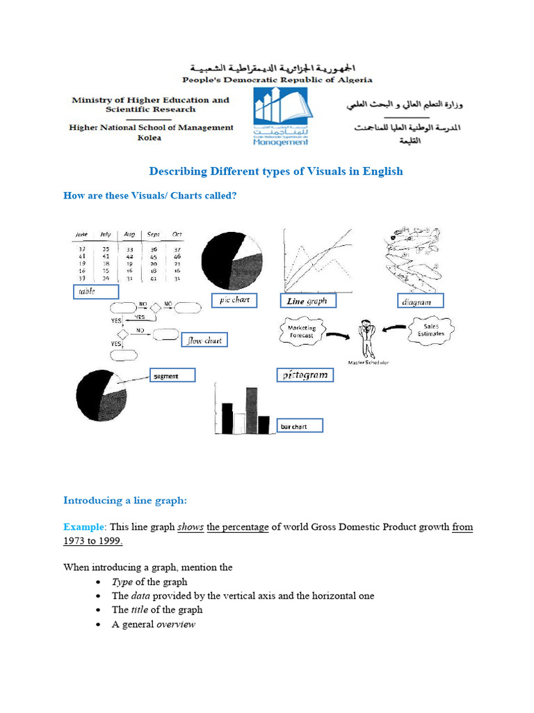 ENSM - Describing Different Types of Visuals in English | PDF