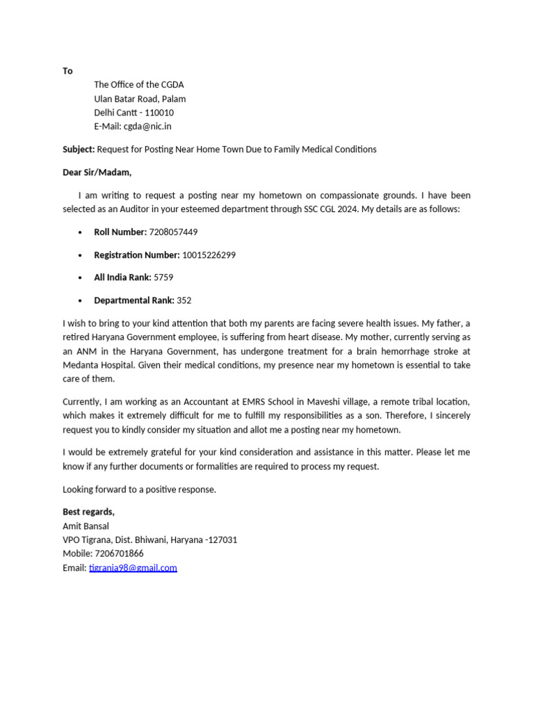 Auditor Posting Letter | PDF