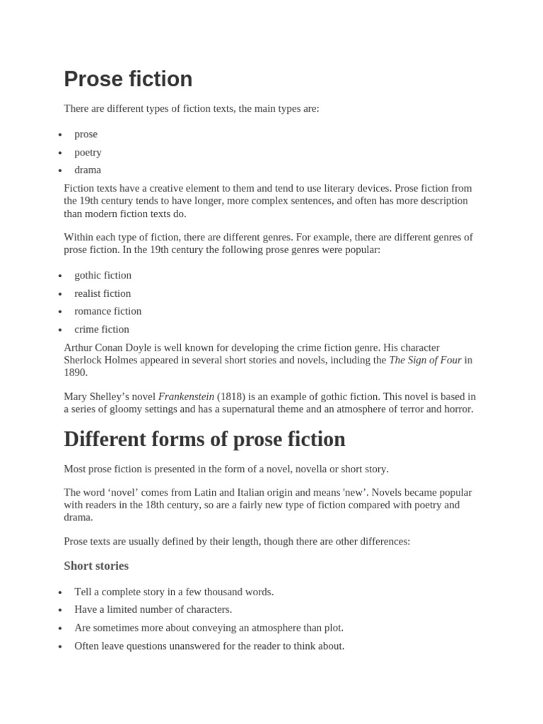 Understanding Prose Fiction Types | PDF | Pride And Prejudice | Mr. Darcy