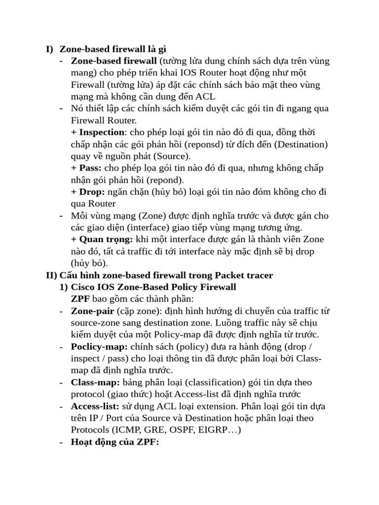 Zone Based Firewall | PDF